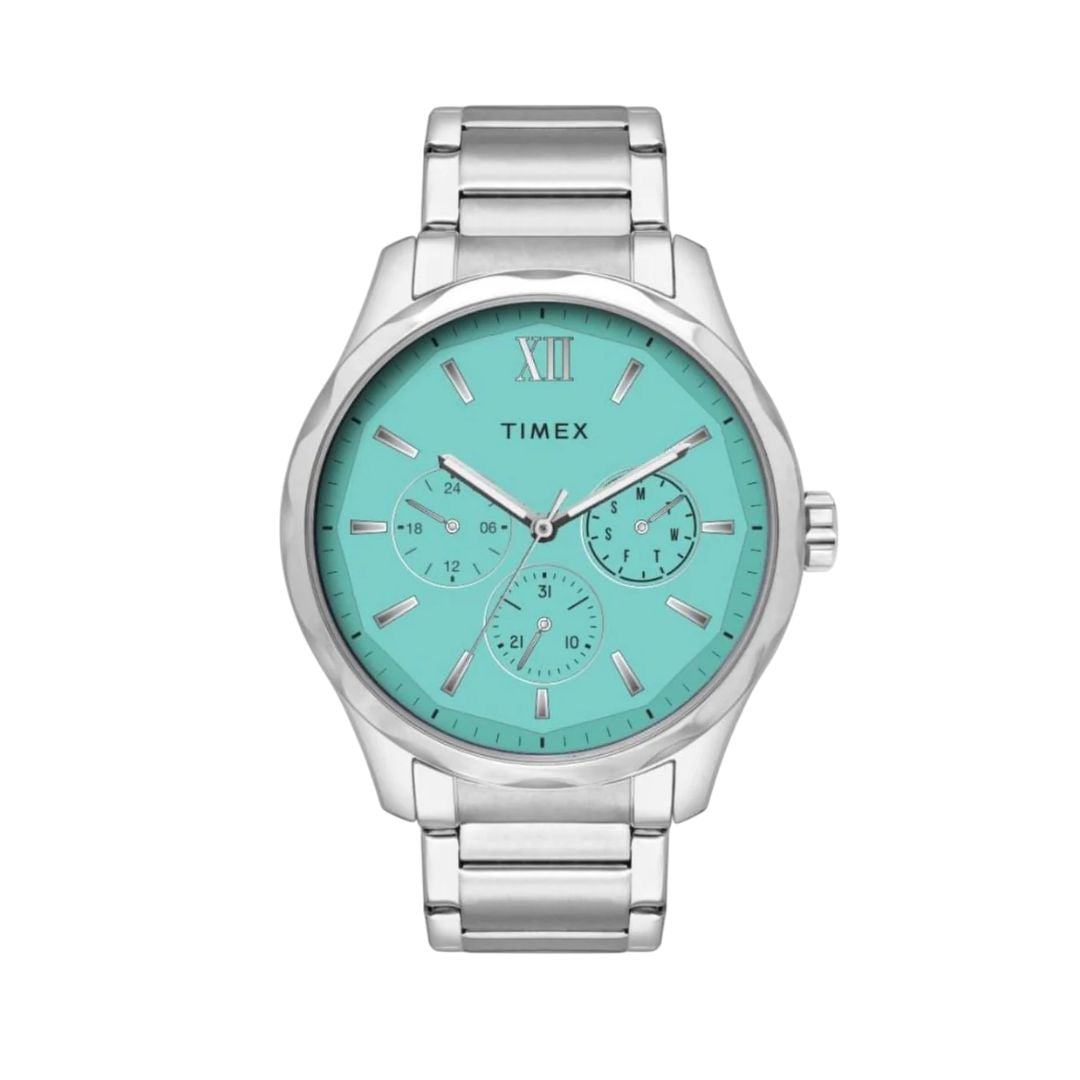 Timex TW0TG7639 Chrono Tiffany Blue Round Dial Men's Watch – TheKronoswatch
